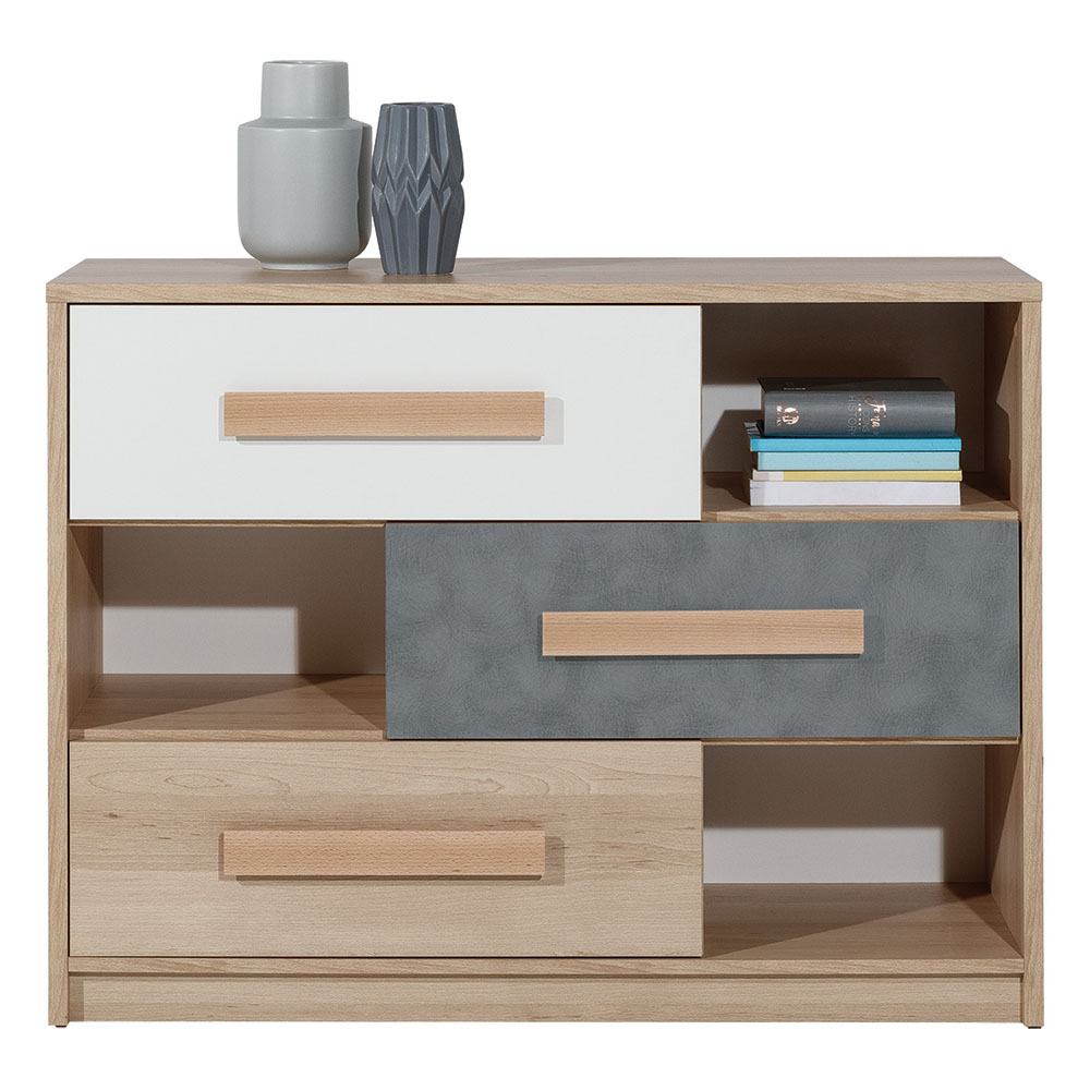 Συρταριέρα Aygo Σονόμα Λευκό 108.5x39.5x64.1cm - Decoshop