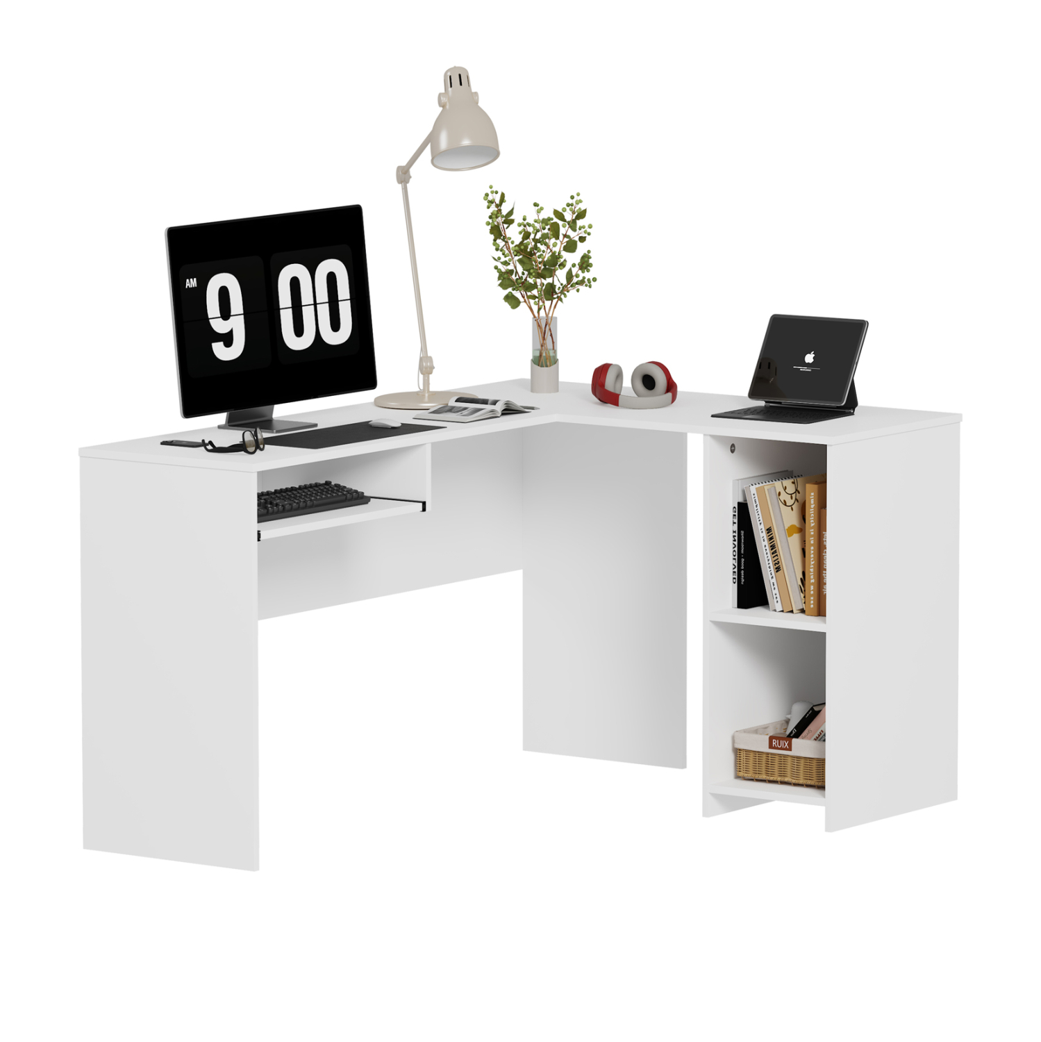 ΓΩΝΙΑΚΟ ΓΡΑΦΕΙΟ SHIG HM2135.03 MDF ΣΕ ΛΕΥΚΟ 140x120x75Υεκ - Decoshop